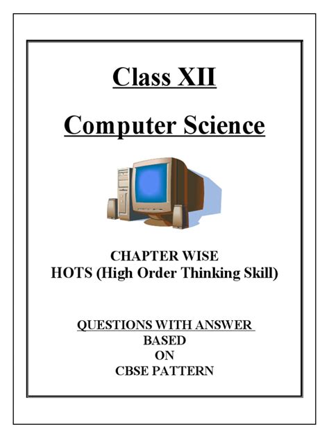 Class Xii Computer Science Hots High Order Thinking Skill Pdf Constructor Object