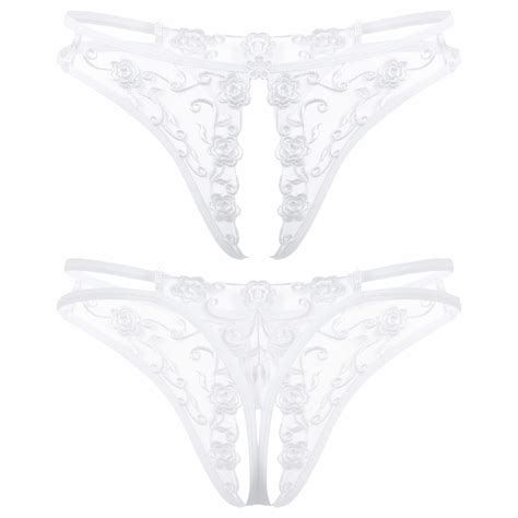 De Herren Spitze Slip Sissy Dessous Höschen Offen Schritt Tanga Sexy