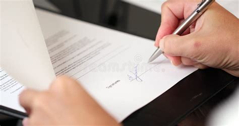 Female Hand Signs A Document With A Pen Stock Video Video Of Document Note 260595147