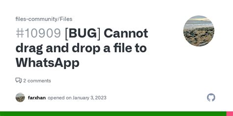Bug Cannot Drag And Drop A File To Whatsapp · Issue 10909 · Files Communityfiles · Github