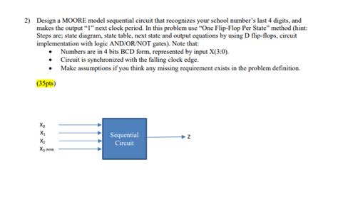 Design A MOORE Model Sequential Circuit That Chegg