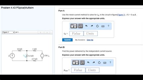 solved problem 4 43 pspice multisim part a use the
