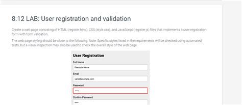 Solved 812 Lab User Registration And Validation Create A