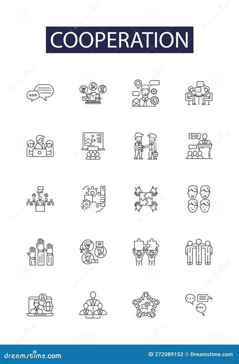 Fellowship Line Icons Collection Bonding Community Unity Companionship Association