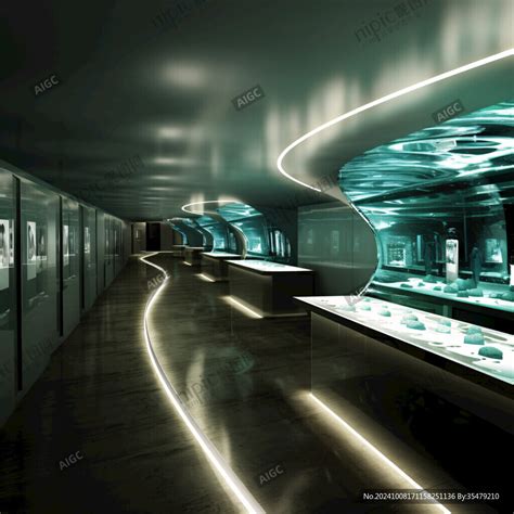 Ai创作图科幻灯光走廊 未来感走廊 未来感科幻简约大气 未来科技感装饰 科技空间设计 室内科普长廊设计 时光隧道设计 霓虹灯过道 未来主题装修 Ktv走道效果图 科技空间感 未来人类体验馆
