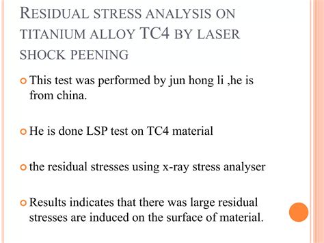 Laser Shock Peening Presentation Pptx