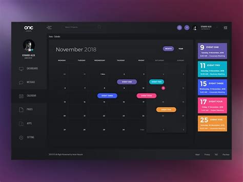 Calendar UI Dashboard Calendar Ui Web Ui Design App Interface Design