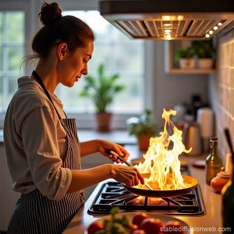 Mom Cooking In Kitchen Stable Diffusion Online