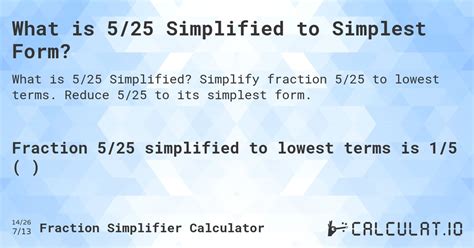 What Is 5 25 Simplified To Simplest Form Calculatio