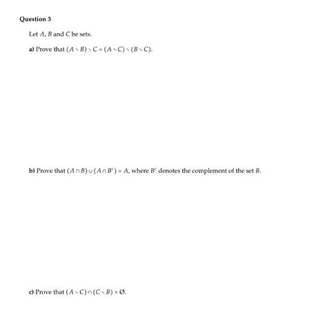 solved question 3 let a b and c be sets a prove that ab