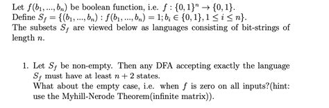 Solved Let Fb1bn Be Boolean Function Ie