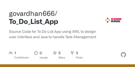Github Govardhan666todolistapp Source Code For To Do List App Using Xml To Design User