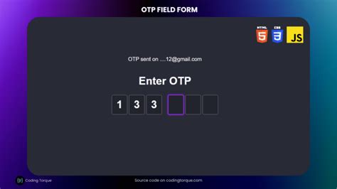 Otp Input Field Using Html And Css Coding Torque