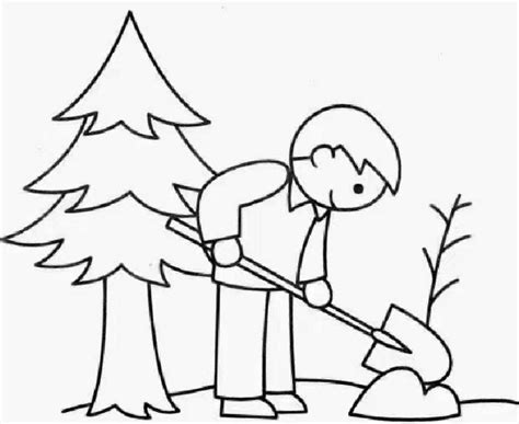 远处小朋友植树简笔画（流行17张） 简笔画图片大全