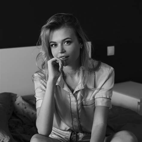 Portrait Of Young Woman In Bedroom Stock Image Image Of Beautiful