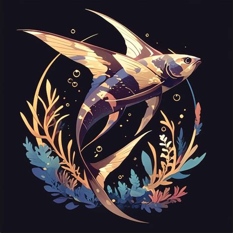 Premium Vector Batfish Gliding Over The Reef Premium Vector Batfish Gliding Over The Reef