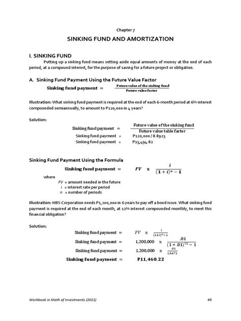 Chapter 7 Sinking Fund And Amortization Pdf Interest Debt