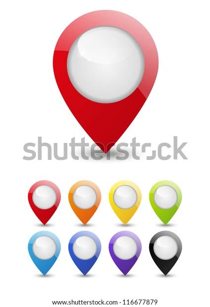 set round 3d map pointers stock vector royalty free 116677879