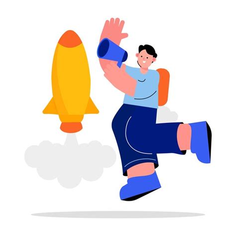 Premium Vector Startup Advertising Illustration