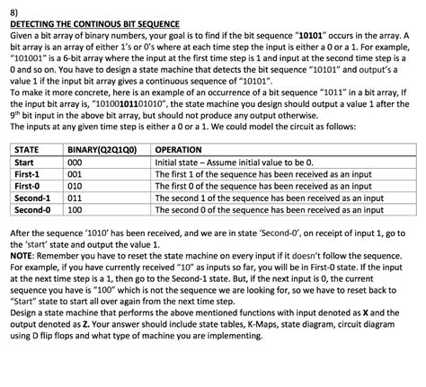 Solved 8 DETECTING THE CONTINOUS BIT SE Given A Bit Array Chegg Com