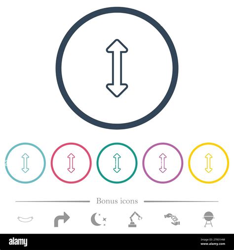 Resize Vertical Outline Flat Color Icons In Round Outlines 6 Bonus Icons Included Stock Vector
