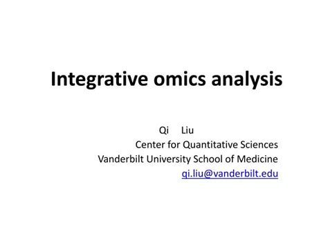 Ppt Integrative Omics Analysis Powerpoint Presentation Free Download