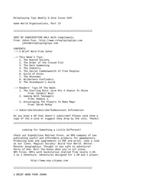 Issue 267 Pdf Guild Role Playing Games