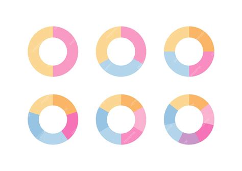 Premium Vector Multicolor Ring Segments Pie Diagram Divided Into