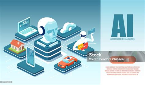현대 기술 노트북 자동차 스마트 폰 가정용을 제어하는 로봇 인공 지능의 벡터 머신 러닝에 대한 스톡 벡터 아트 및 기타 이미지