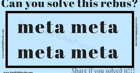 Rebus Brain Teaser Picture Challenge And Answer For Adults