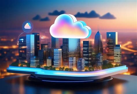 Cloud Computing Concept Smart City Wireless Internet Communication Stock Illustration