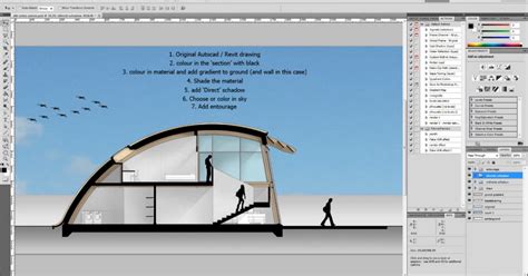The Architectural Student Section Rendering Coloring In PhotoShop
