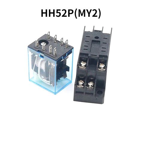 1 Set Of My2 My3 My4 Electronic Miniature Electromagnetic Relay 5a Coil With Pyf14a Socket Base