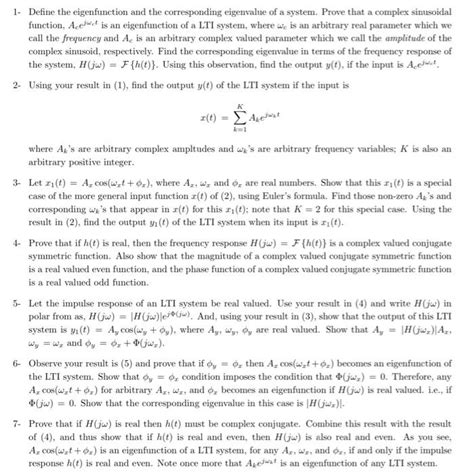 Solved 1 Define The Eigenfunction And The Corresponding