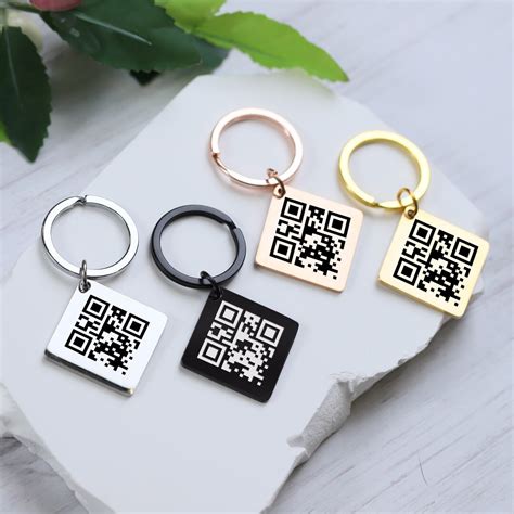 Personalized Qr Code Keychain Custom Code Key Chain Engraved Music Code Keyring Website