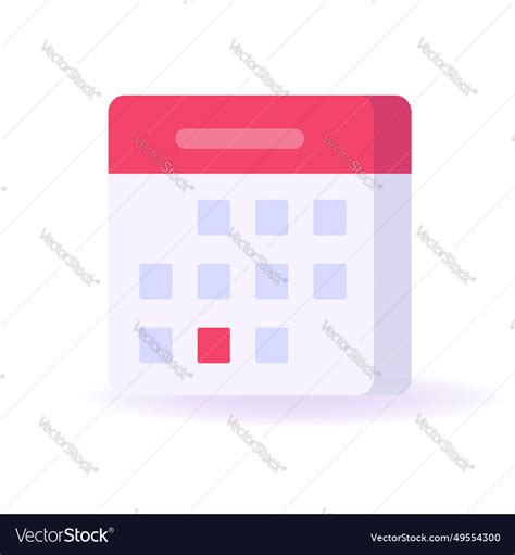 Calendar 3d Icon Graphic Render Agenda Event Red Vector Image