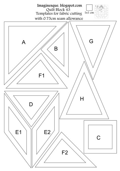 Imaginesque Quilt Block 43 Pattern And Templates