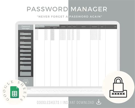 Password Tracker Spreadsheet For Excel Password Book Password Log