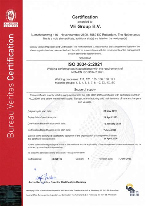 Nen En Iso 3834 2 2021 Renewed Ve Group