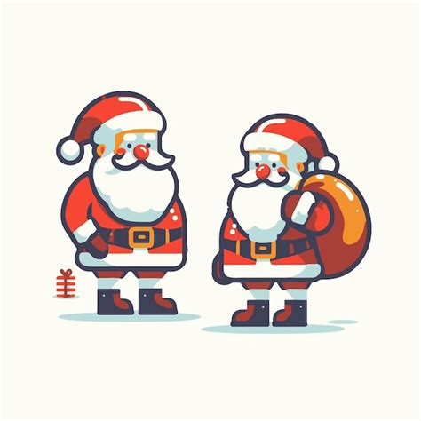 Premium Vector Vector Cute Santa Claus Merry Christmas Caracter