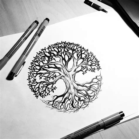 Tree Tattoo Drawing On Paper