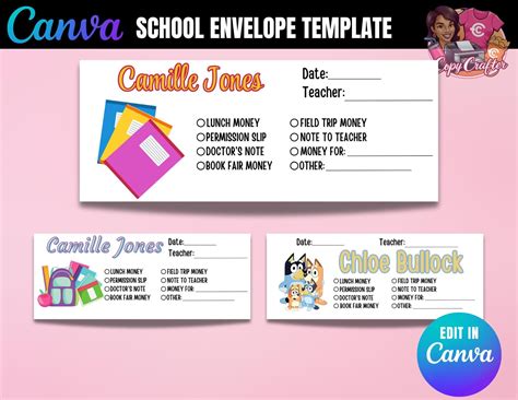 School Envelopes Studentteacher Envelopes Etsy