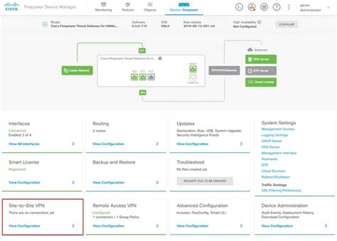 在fdm管理的ftd上配置站點到站點vpn Cisco