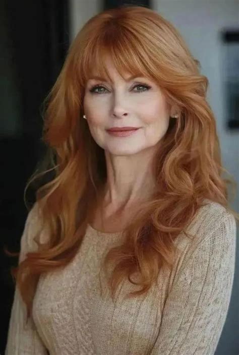 50 Year Old Women With Red Hair And Bangs 40 Year Old Women Red Hair