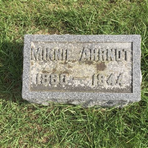 Minnie Hacker Ahrndt 1860 1944 Find A Grave Memorial