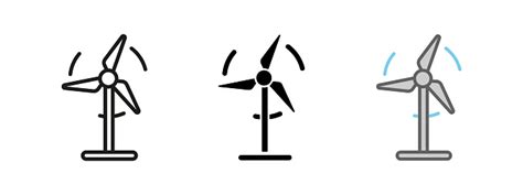 풍력 터빈 에너지 아이콘입니다 재생 가능 전기 벡터 그림입니다 지속 가능한 발전 녹색 기술 풍차 표지판 벽지 친환경 대체 에너지 환경 청정 공기 개념 0명에 대한 스톡 벡터