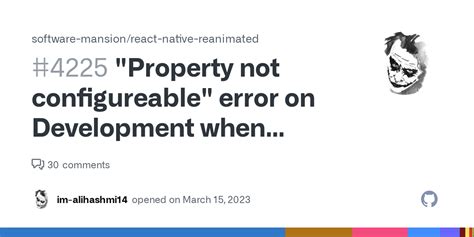 Property Not Configureable Error On Development When Upgrading To V3 · Issue 4225 · Software