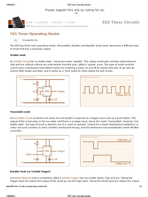 555 Timer Operating Modes Pdf Timer Electrical Network