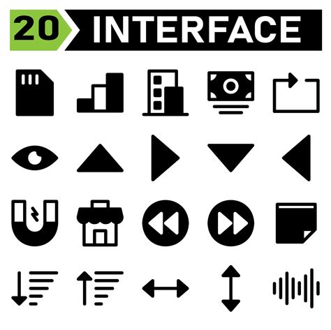 user interface icon set include memory card chip user interface