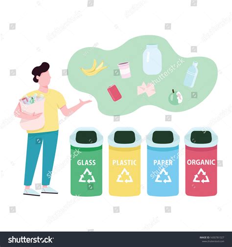 Trash Sorting Flat Concept Vector Illustration Stock Vector Royalty Free 1650781327 Shutterstock